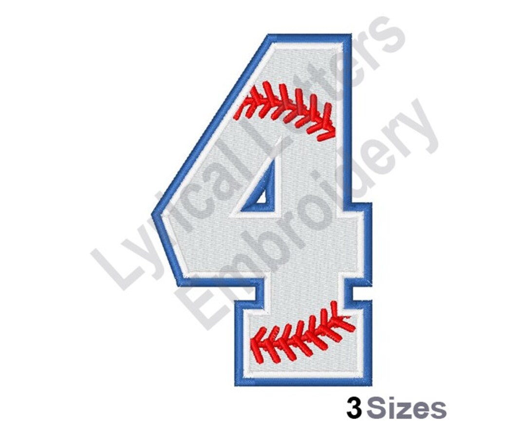 Baseball Number 4 - Machine Embroidery Design, Embroidery Designs ...