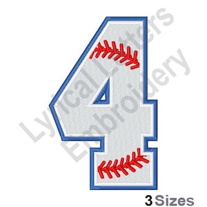 Baseball Number 4 - Machine Embroidery Design, Embroidery Designs ...