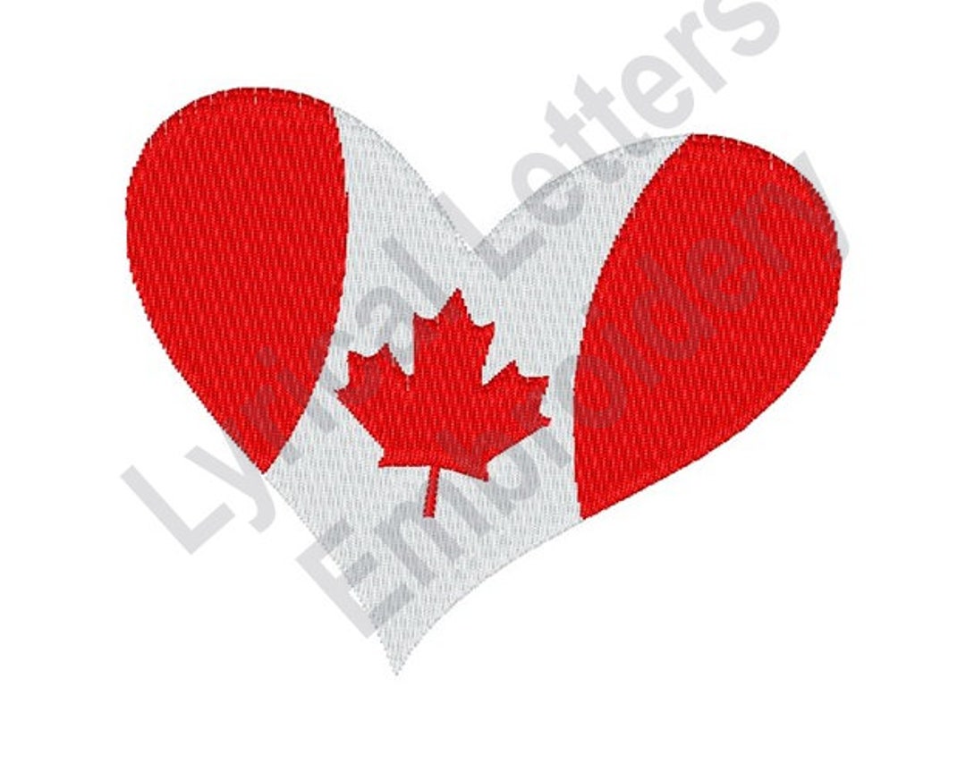 Canada Flag Heart Machine Embroidery Design, Embroidery Designs ...