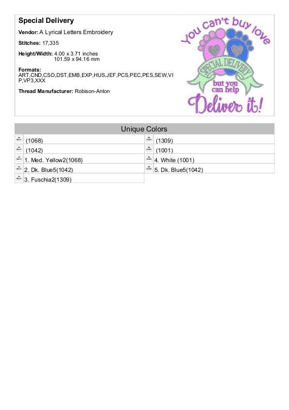 Baby Special Delivery Machine Embroidery Design Embroidery - Etsy