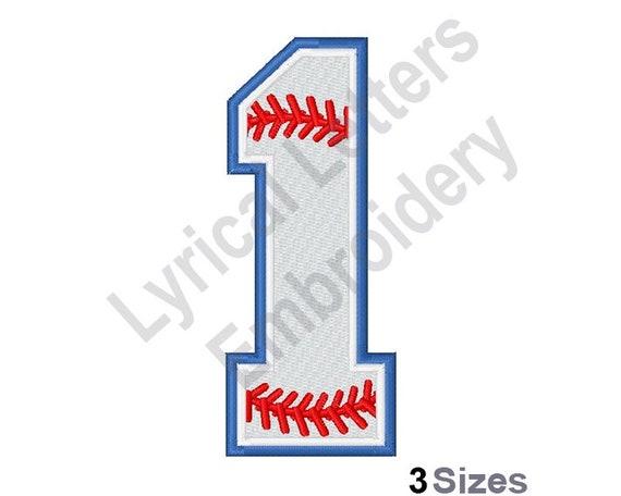 Baseball Number 1 Machine Embroidery Design Embroidery - Etsy