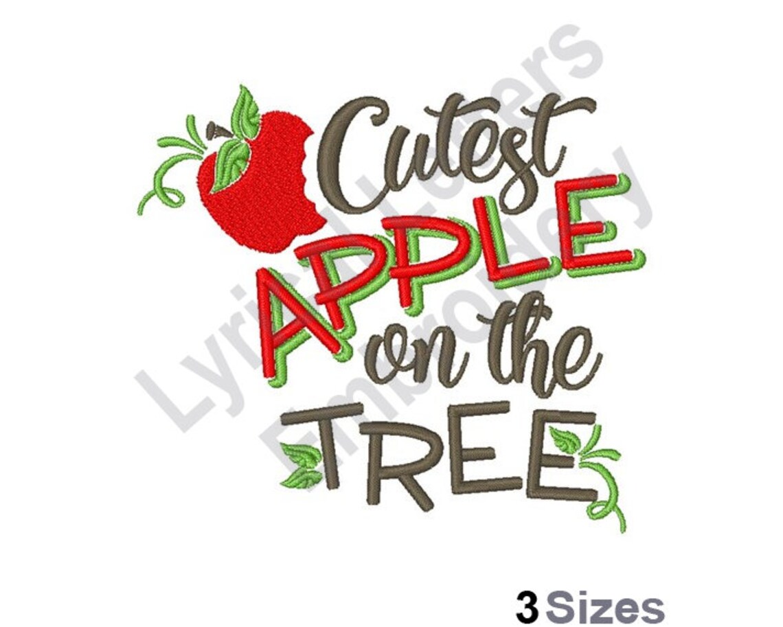 Cutest Apple Machine Embroidery Design Embroidery Designs | Etsy