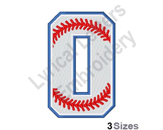Baseball Number 0 Machine Embroidery Design Embroidery | Etsy