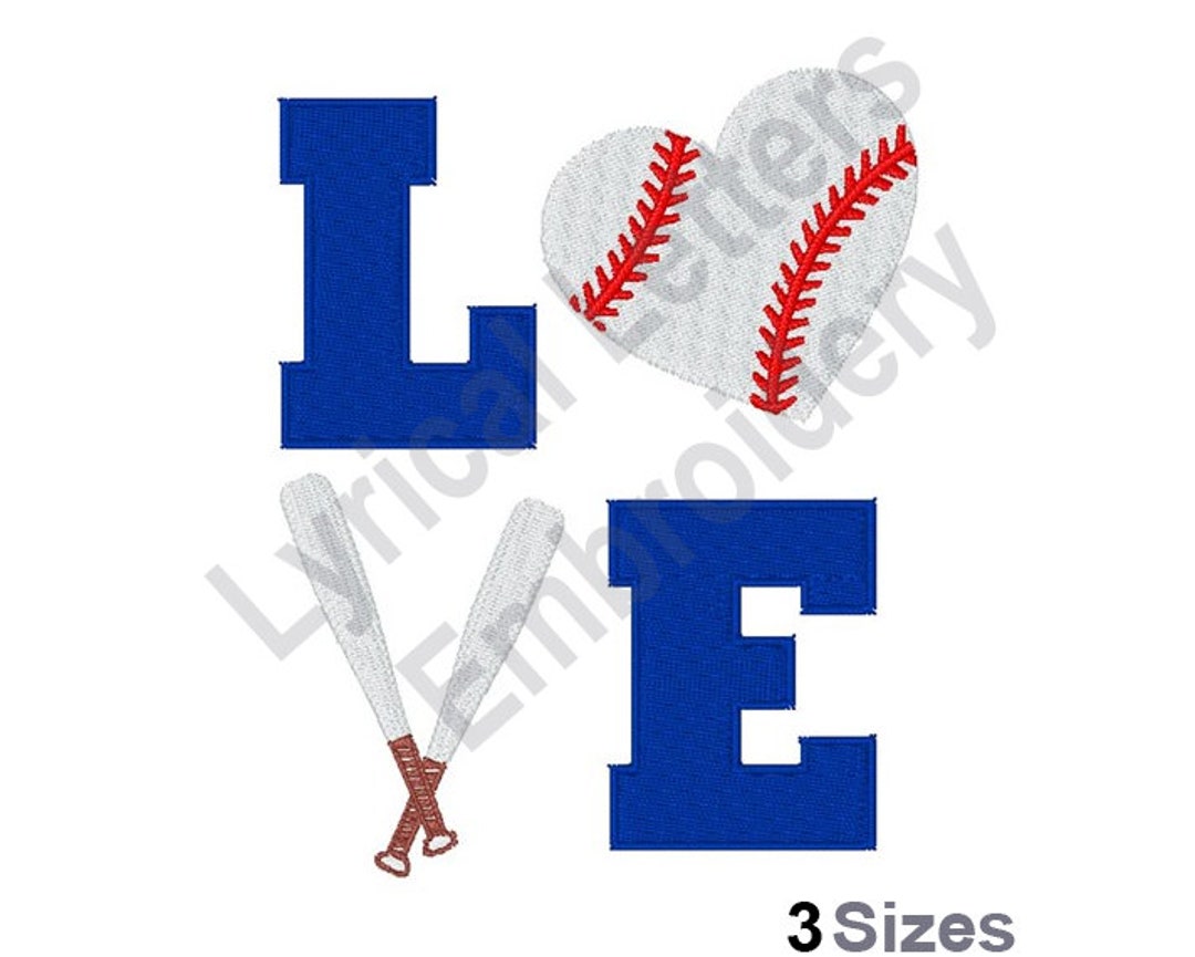 Love Baseball - Machine Embroidery Design, Embroidery Designs, Machine ...