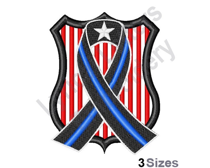 Police Shield & Ribbon - Machine Embroidery Design, Embroidery Designs ...