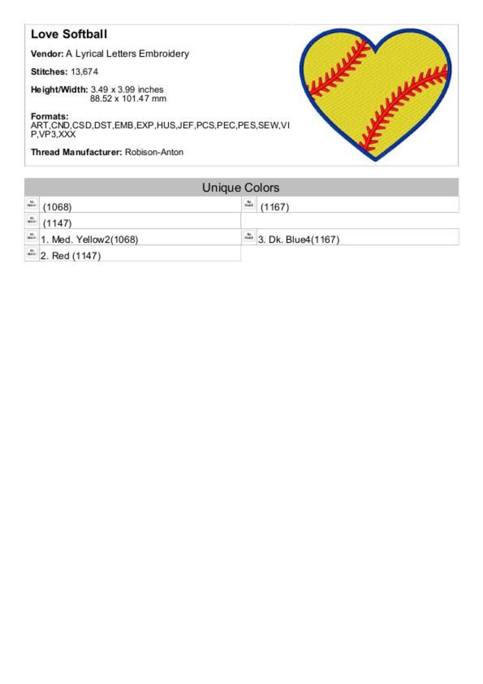 Love Softball - Machine Embroidery Design, Embroidery Designs, Machine ...