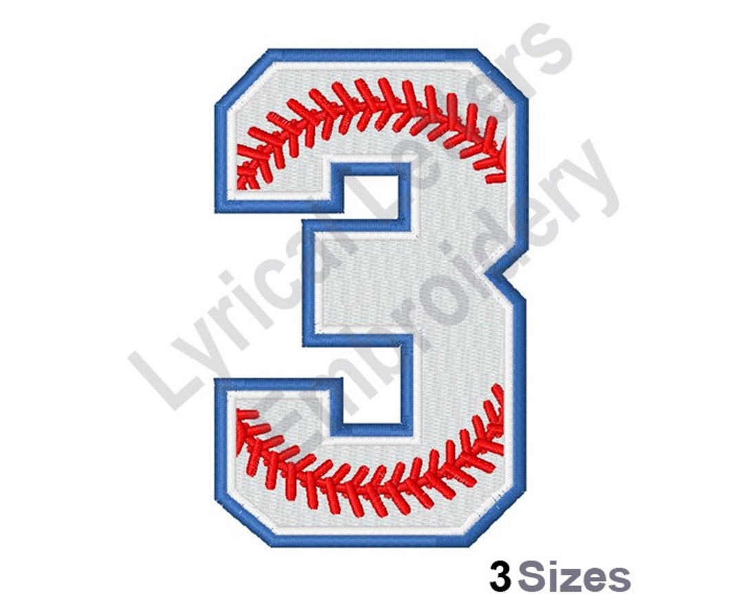Baseball Number 3 - Machine Embroidery Design, Embroidery Designs ...