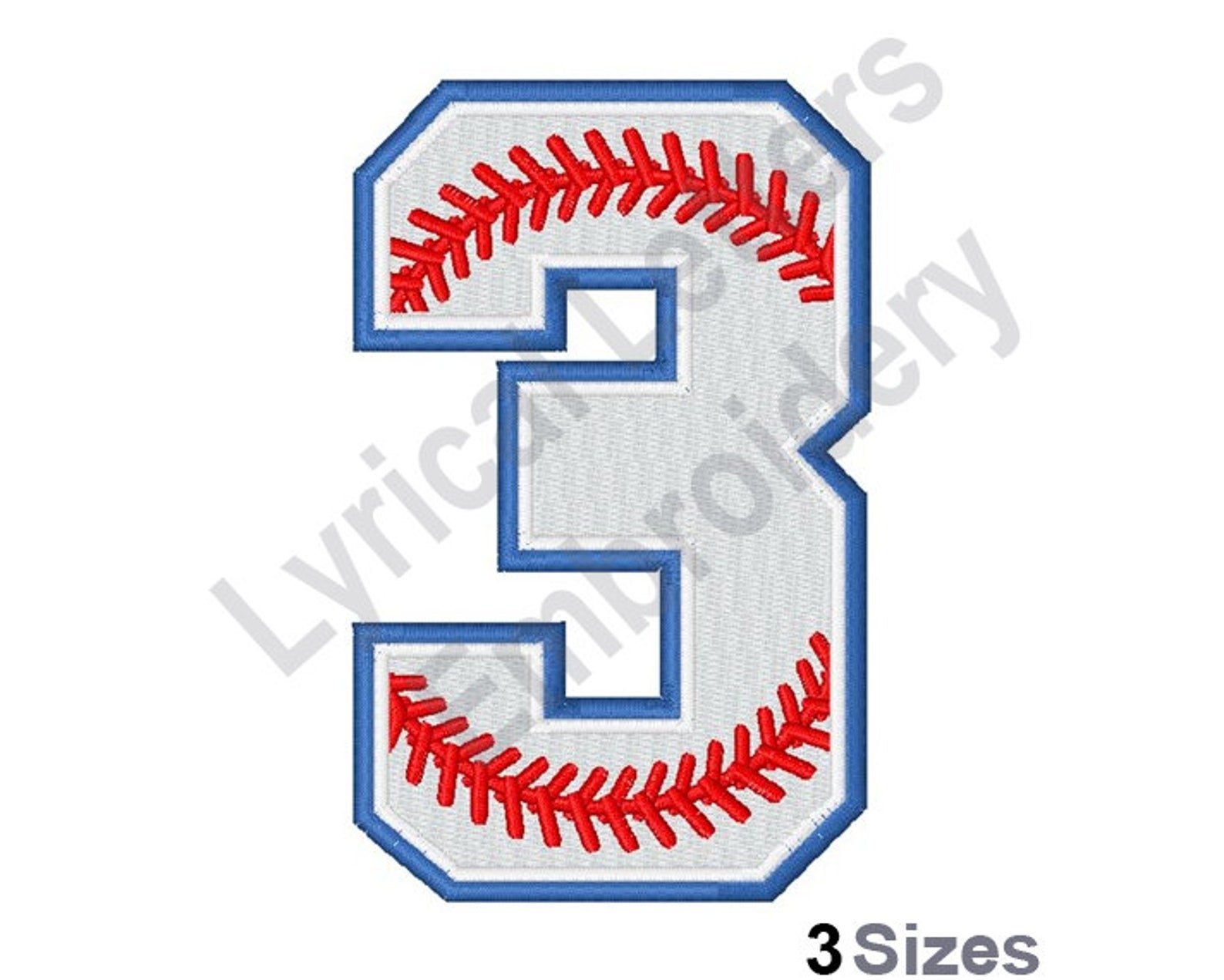 Baseball Number 3 Machine Embroidery Design, Embroidery Designs ...