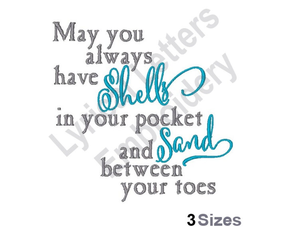 Shells in Your Pocket - Machine Embroidery Design, Embroidery Designs, Embroidery Patterns ...