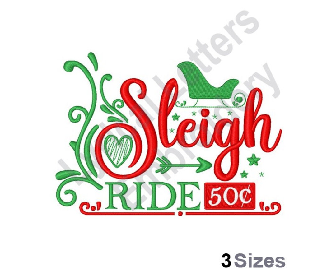Sleigh Ride - Machine Embroidery Design, Embroidery Designs, Machine ...