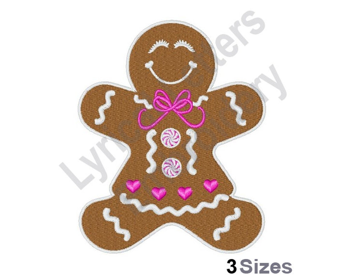 Gingerbread Girl machine Embroidery Design Embroidery - Etsy