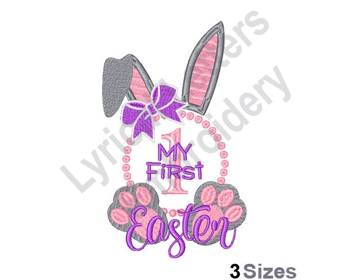 My First Easter Girl Machine Embroidery Design Embroidery | Etsy
