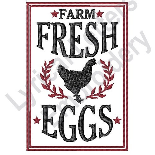 Farm Fresh Eggs Machine Embroidery Design Embroidery - Etsy