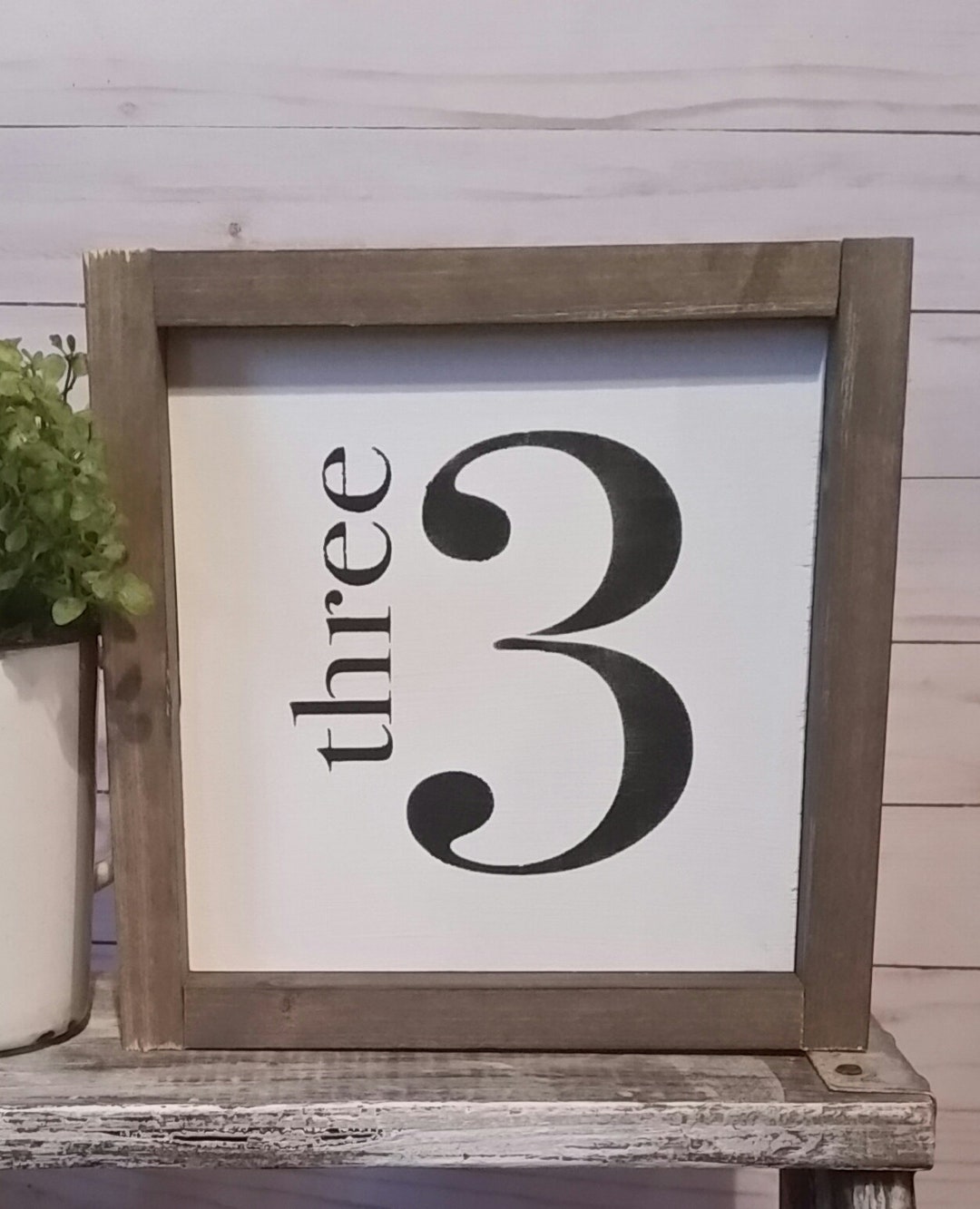 Family Number Sign, Rustic Farmhouse Number Sign, Custom Family Number ...