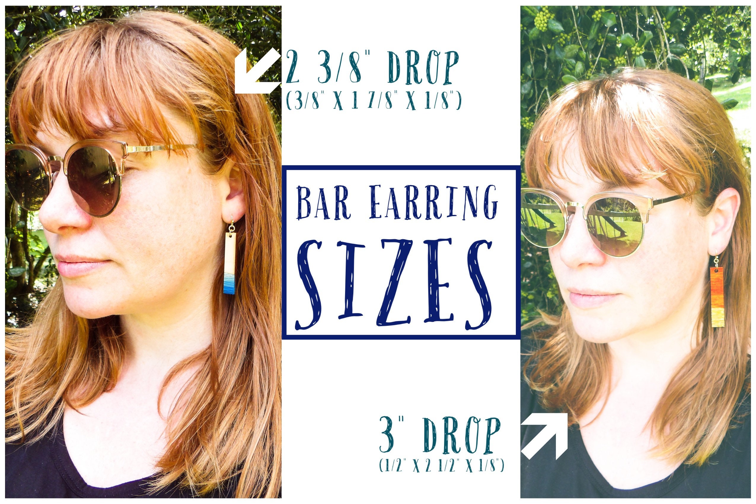 Walnut Wood Bar Earrings, Laser Engraved, With Gold Accent, 3" Drop - Etsy