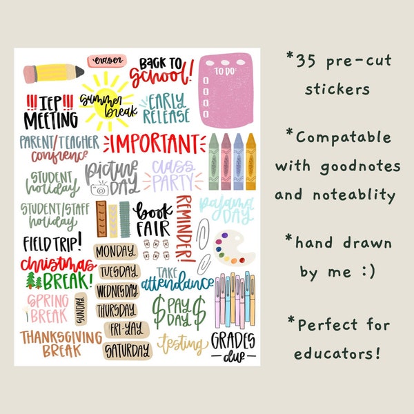 Digital Planner Stickers - Etsy