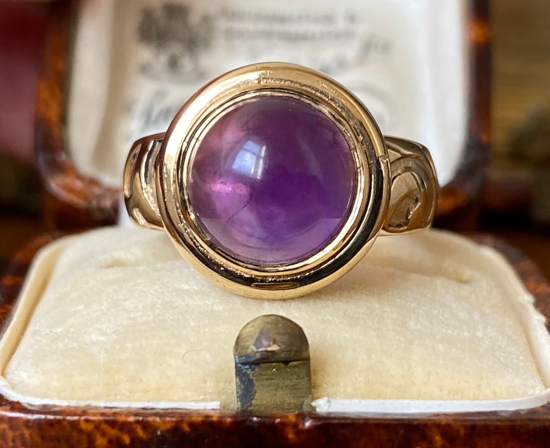 Stunning Unusual Vintage Stylish Thick Heavy 375 9ct Gold Mounted ...