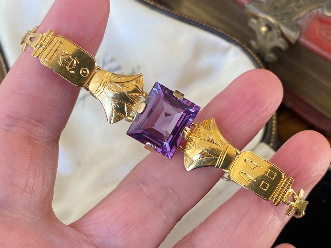 Stunning Vintage 375 9ct Gold Alexandrite Gemstone Egyptian Ankh Cross ...