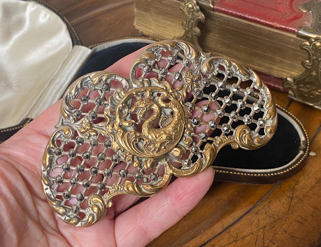 Unusual Antique Victorian/edwardian Large Gothic Dragon Gilt Metal and ...