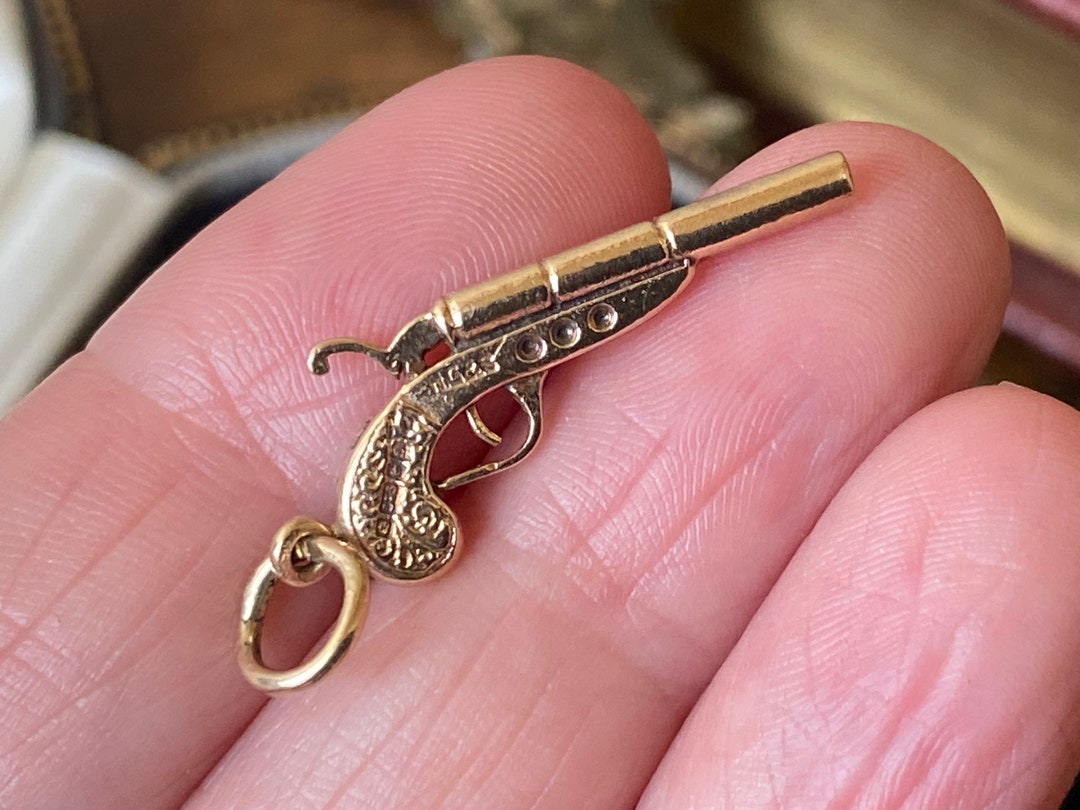 Fantastic Vintage Tiny Solid 375 9k 9ct Gold Antique Musket /pistol ...
