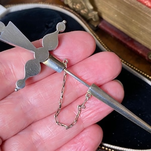 Unusual Antique Sterling Silver Micro Mosaic With Face Detail Sword ...