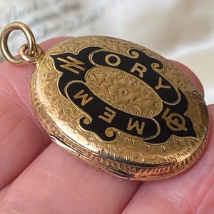 Stunning Antique Victorian 375 9ct Gold Front & Back Enamel in Memory ...