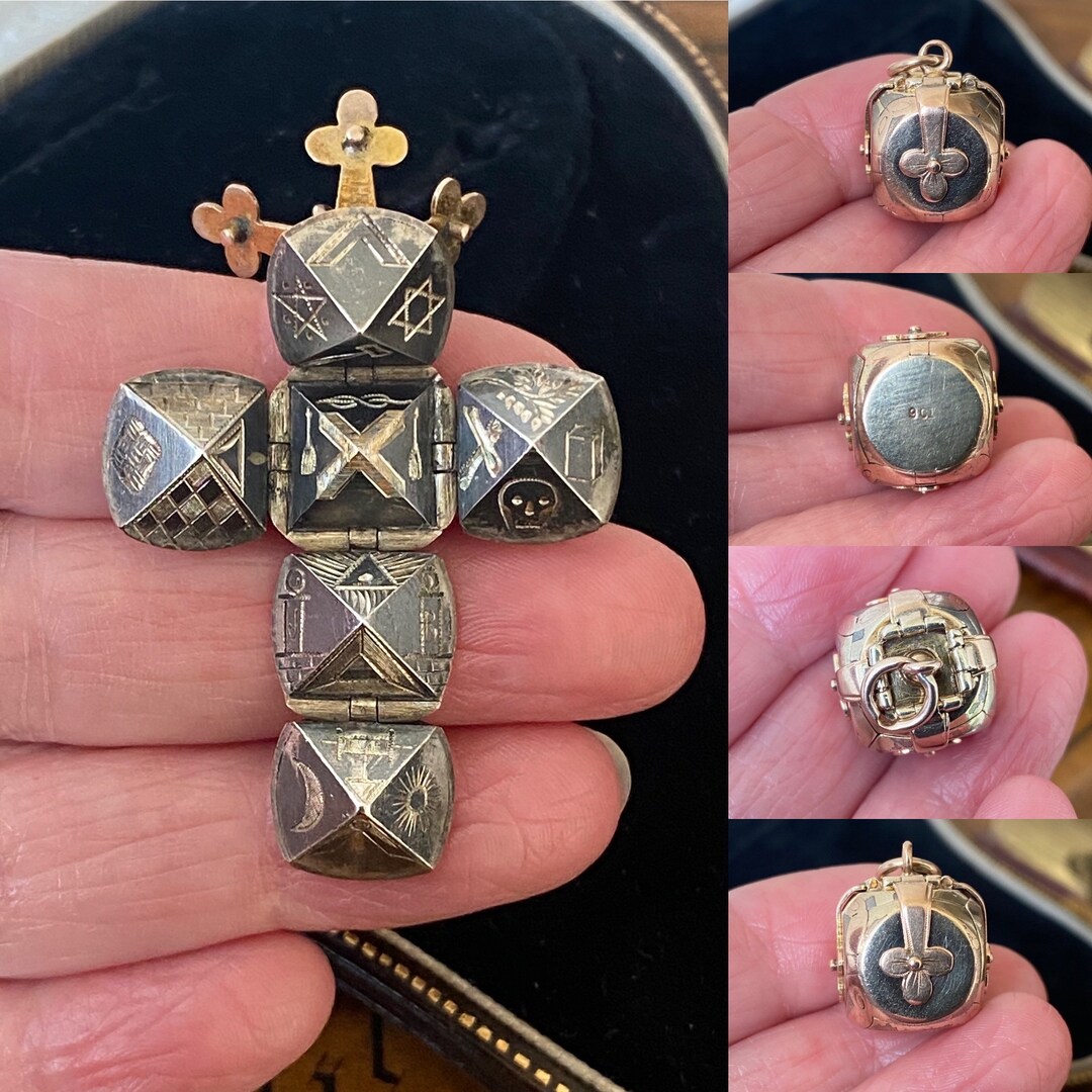 Fabulous Unusual Rare Antique 375 9ct Gold Case on Sterling Silver ...