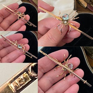 Stunning Antique Victorian /edwardian 375 9ct Gold & Topaz Spider ...