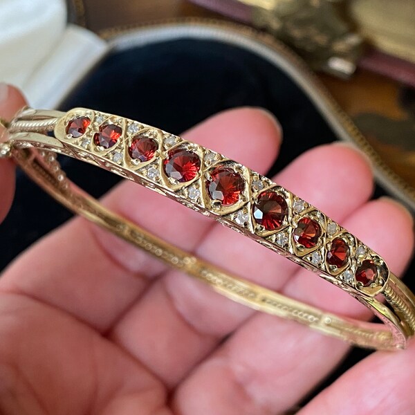 Garnet Bangle - Etsy