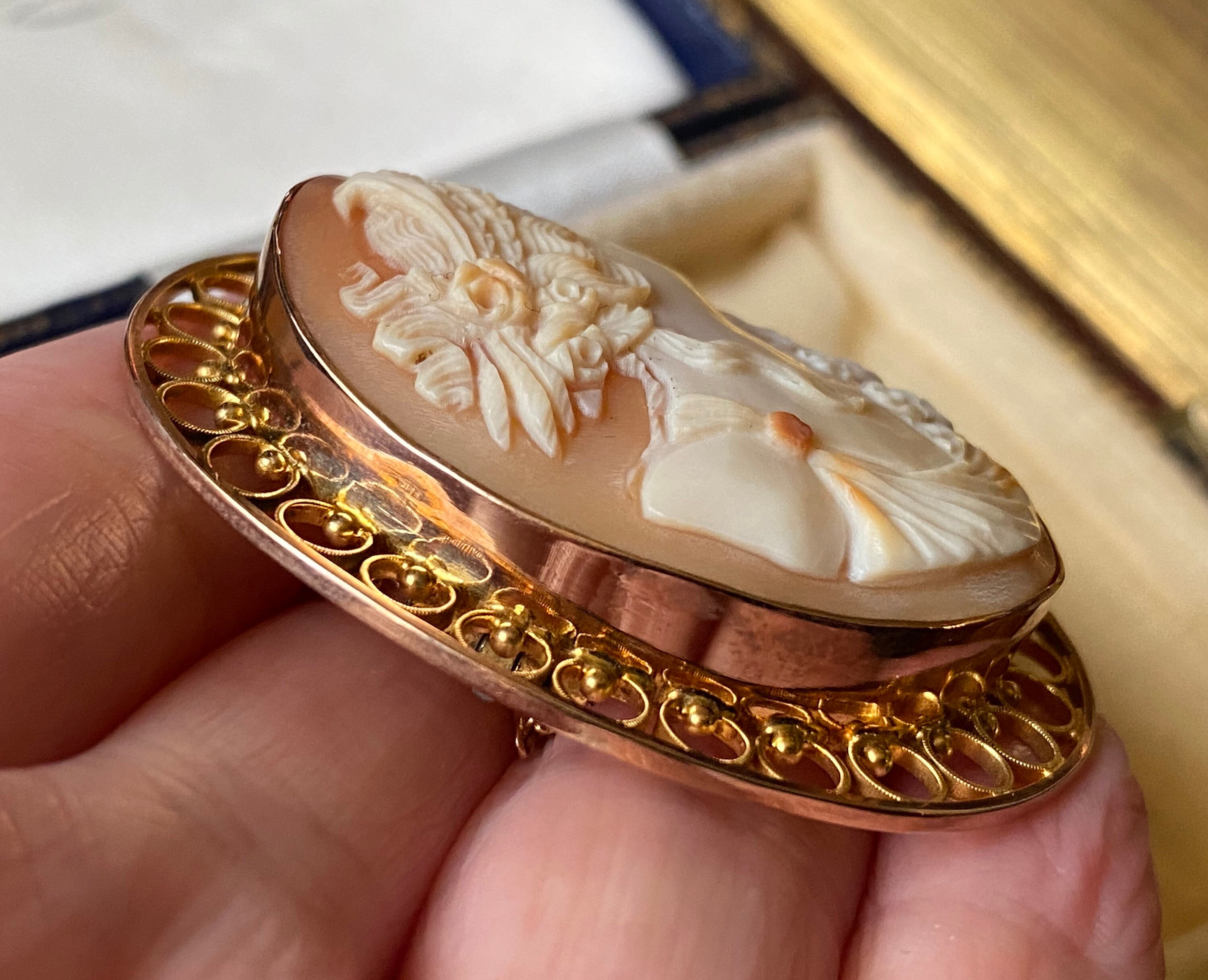 Beautiful Antique 375 9ct Gold Edwardian Italian Carved Shell - Etsy
