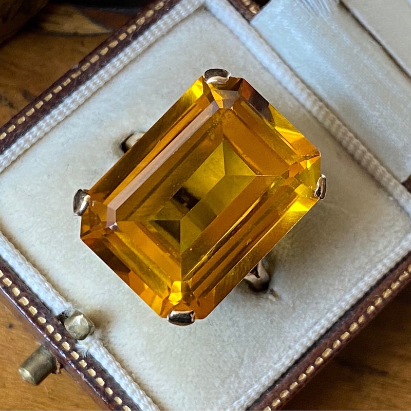 Orange Gemstone Ring - Etsy