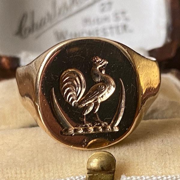 Ladies Gold Signet Ring - Etsy