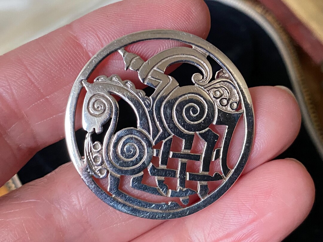 Unusual Vintage Scottish Shetland Sterling Silver Viking Celtic Odin on ...