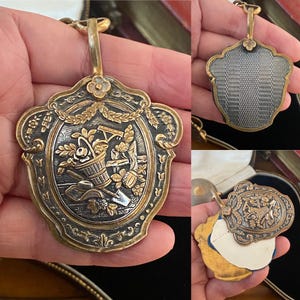 Antique Victorian French Silver Plated Gilt Metal Chatelaine Belt Clip ...