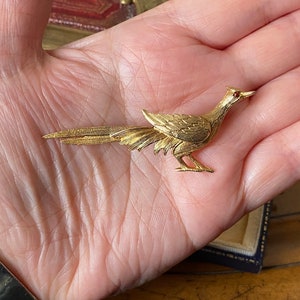 Stunning Vintage English Hallmarked Solid 375 9ct Gold Pheasant Bird Brooch/pin - Etsy