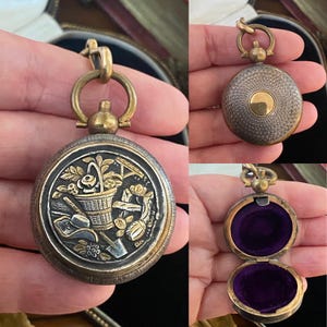 Antique Victorian French Silver Plated Gilt Metal Chatelaine Belt Clip ...