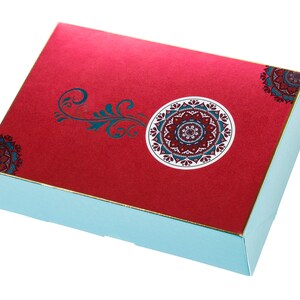 Two Coloured Mithai Boxes, Indian Sweet Boxes Wedding Favours, Empty ...