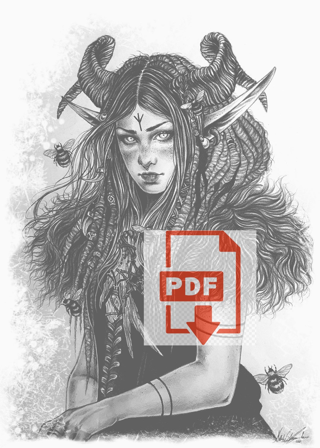 Arcane Grayscale Coloringpage 3 Shades - Etsy