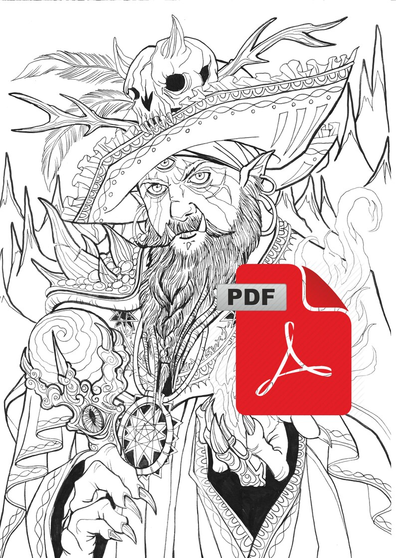 Magic and Spells SET of 5 Coloring Pages Pdf Download - Etsy