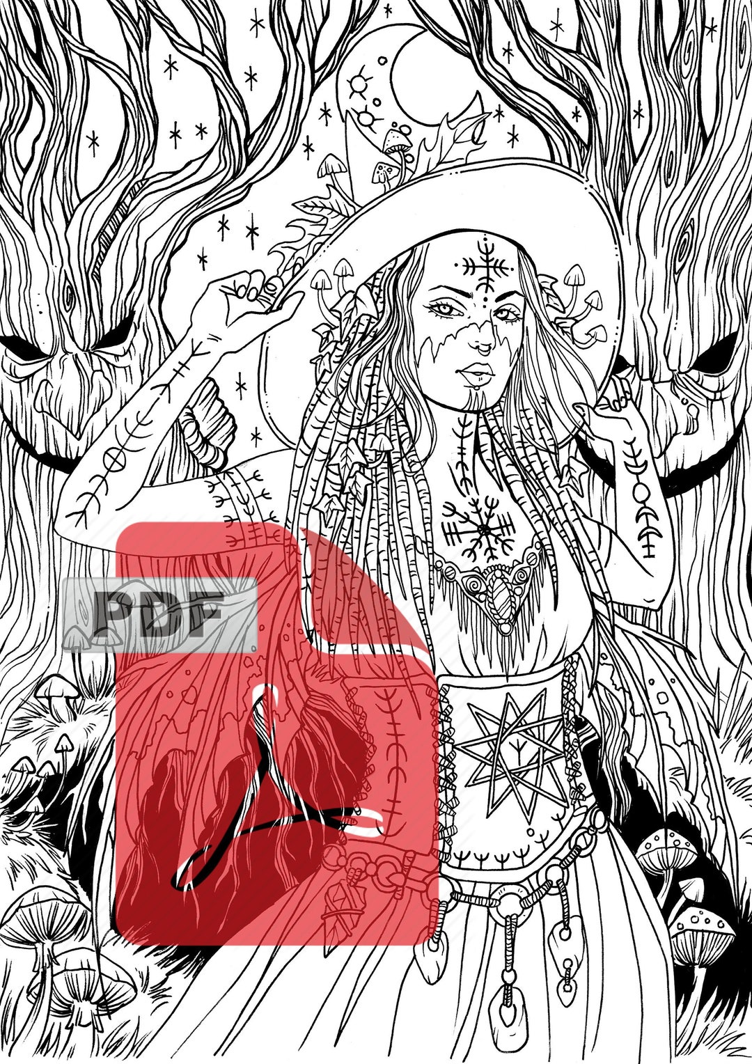 Wheel of the Year : Samhain PDF Lineart - Etsy