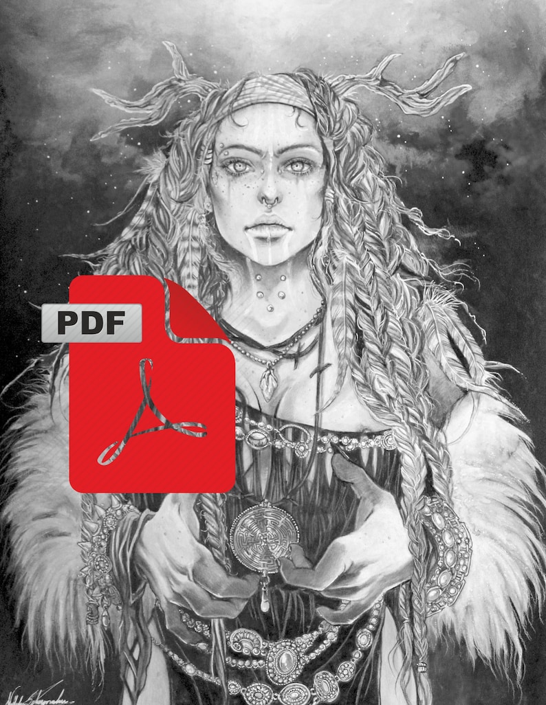 The Oracle Grayscale Coloring Page Pdf Download | Etsy