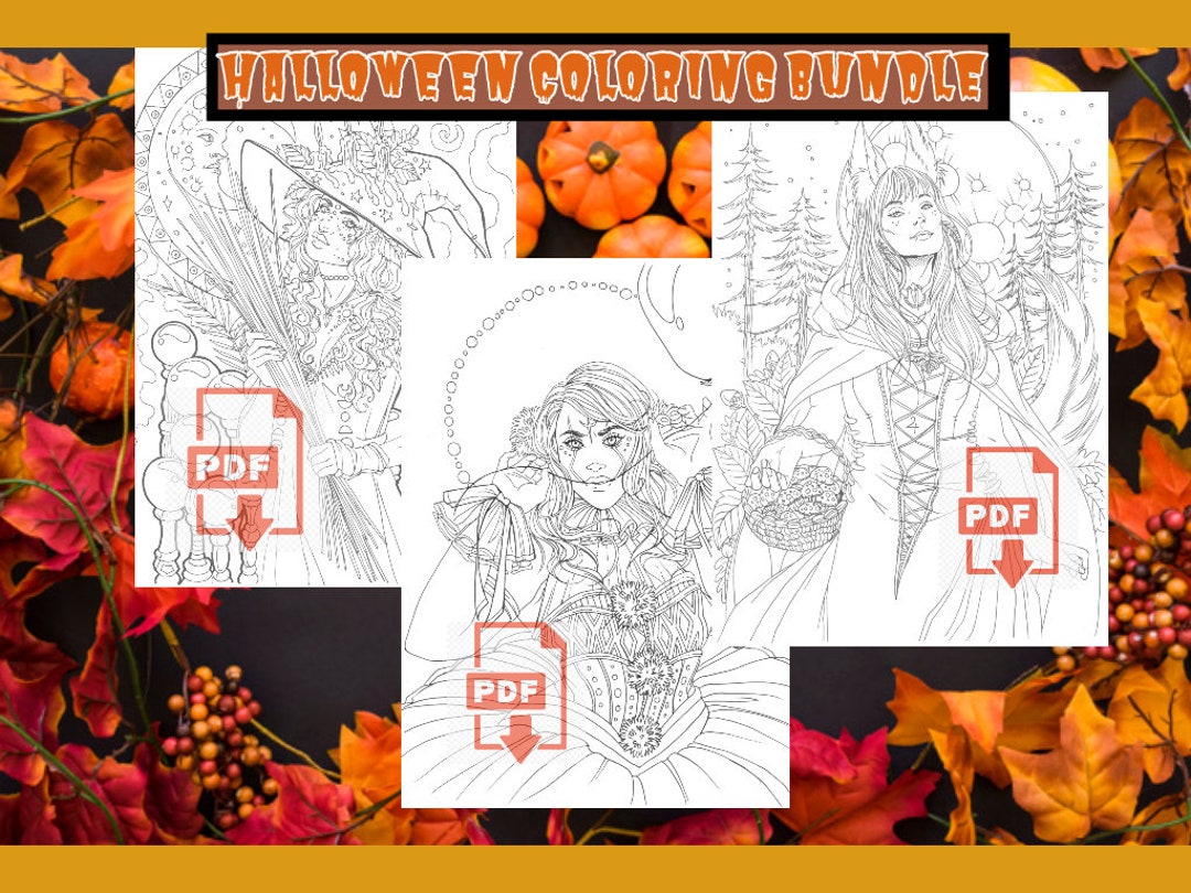 NEW Halloween Coloring Bundle - Etsy