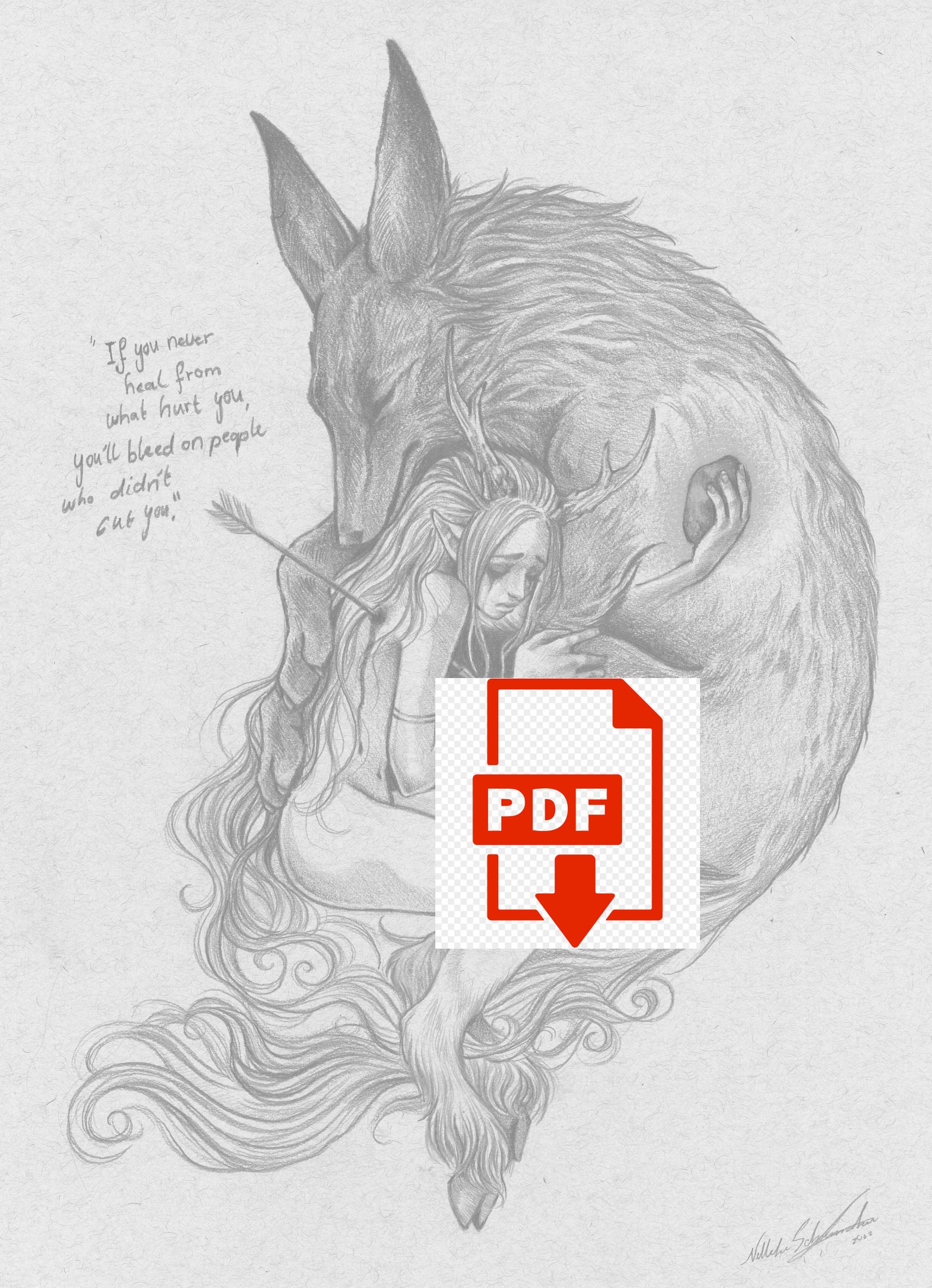 Healing Grayscale PDF Coloring Page - Etsy
