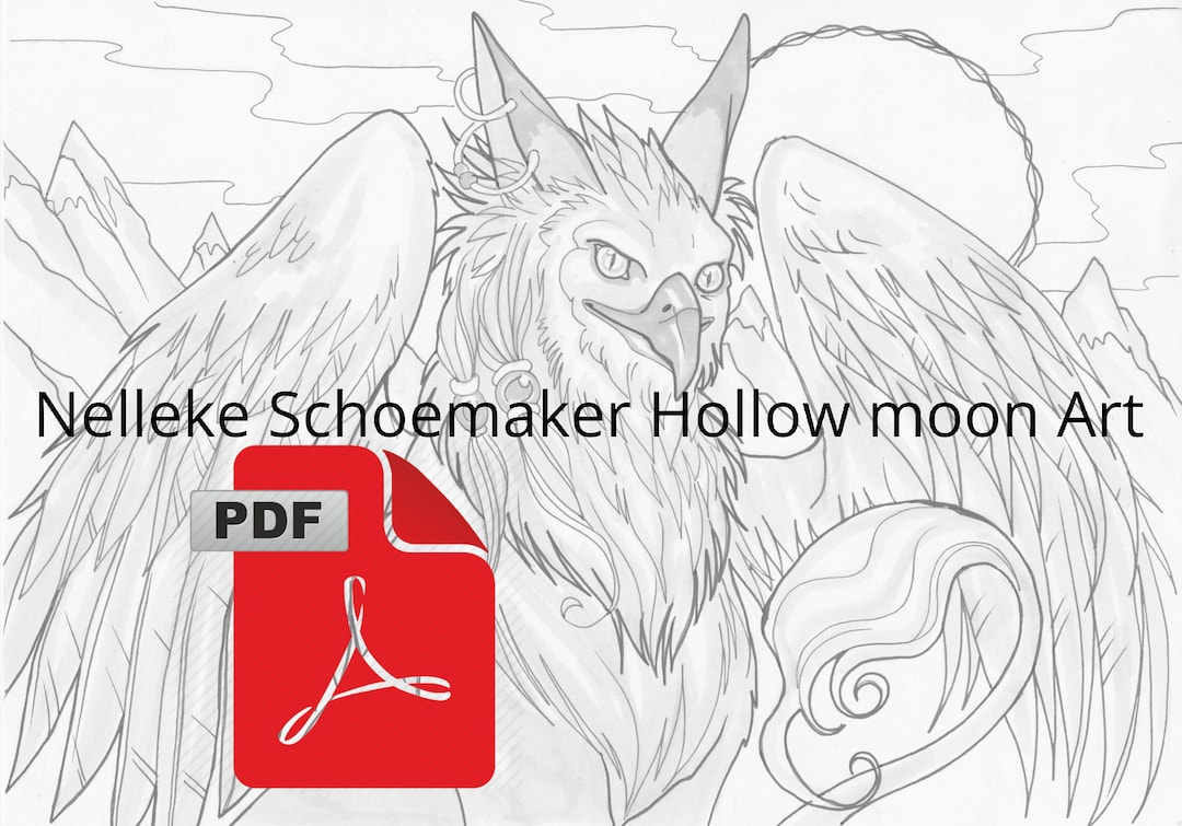 Gryphon Grayscale Single PDF Coloring Page - Etsy