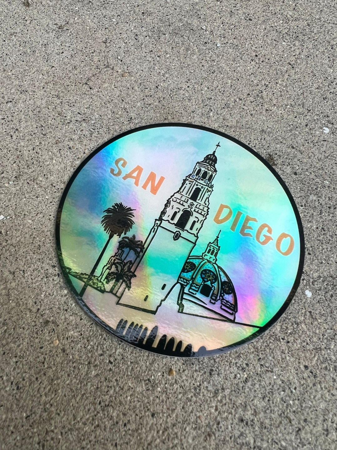 San Diego Balboa Park Holographic Sticker: Waterproof Vinyl Decal - Etsy