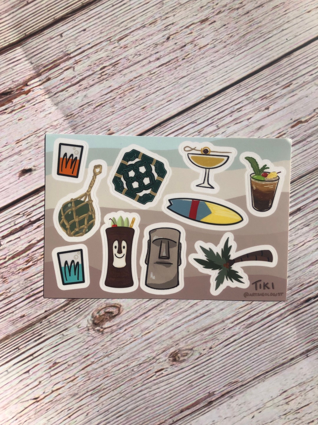 Tiki Sticker Sheet: Water Resistant Matte Vinyl Stickers - Etsy