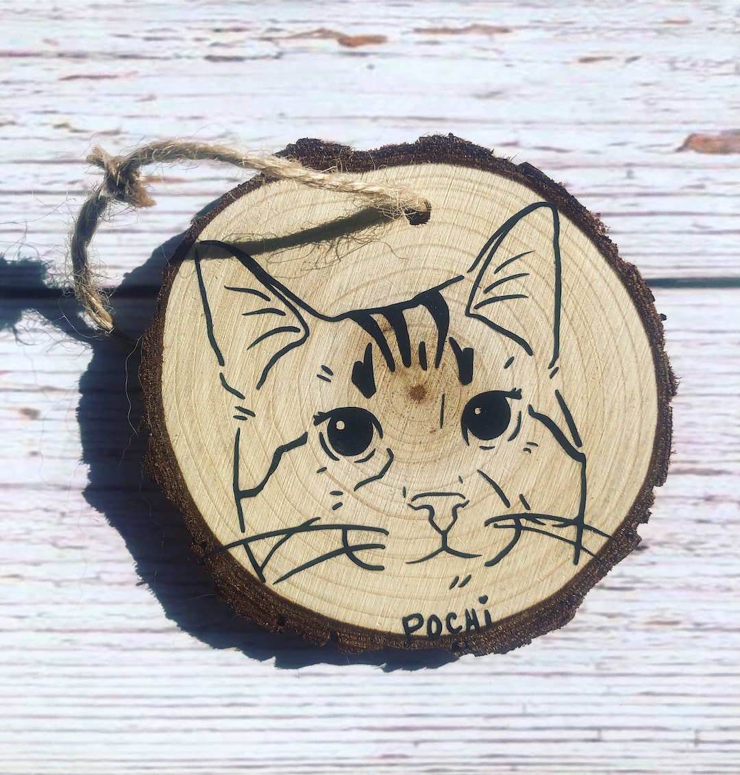 Custom Wood Pet Portrait Ornament - Gift - Etsy