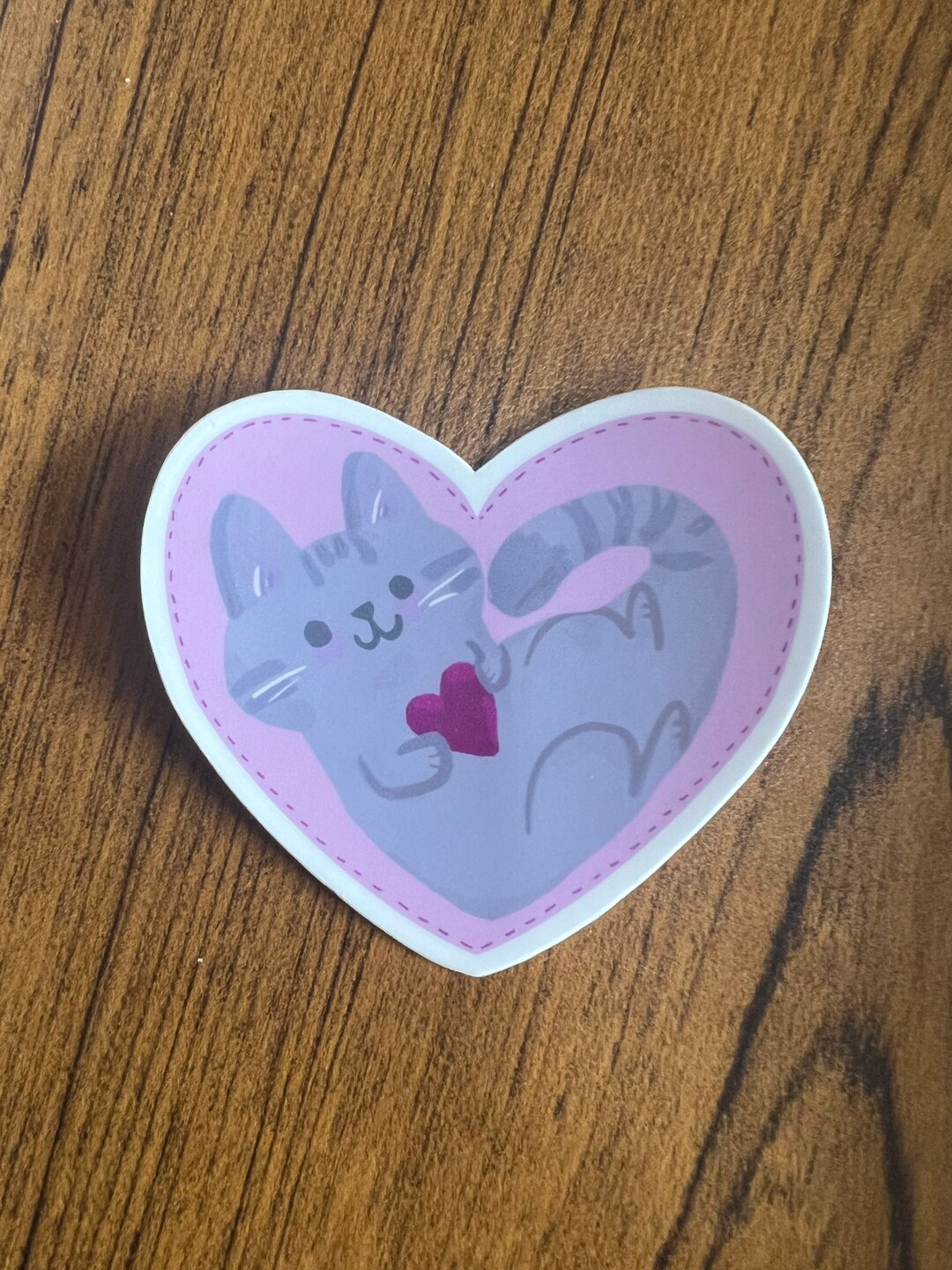 Cat Heart Sticker: Waterproof Vinyl Laptop Decal - Etsy