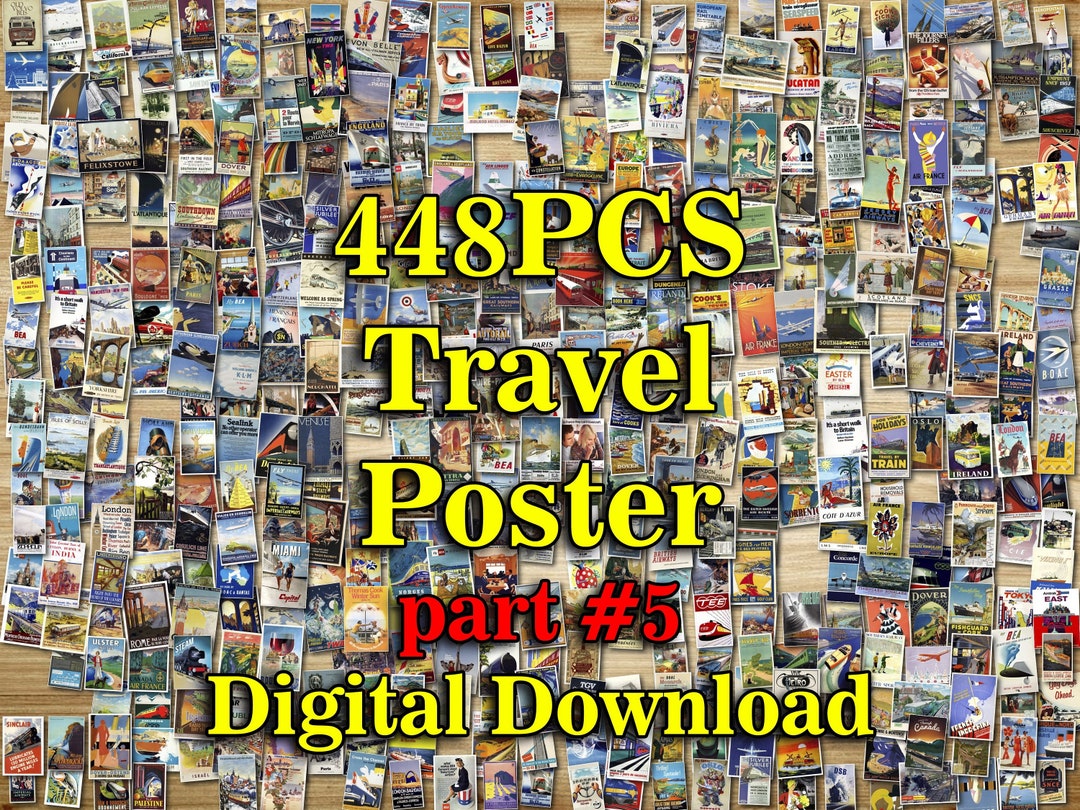 Travel Collage Poster, Wall Collage Kit, Airline Poster, Travel Wall ...