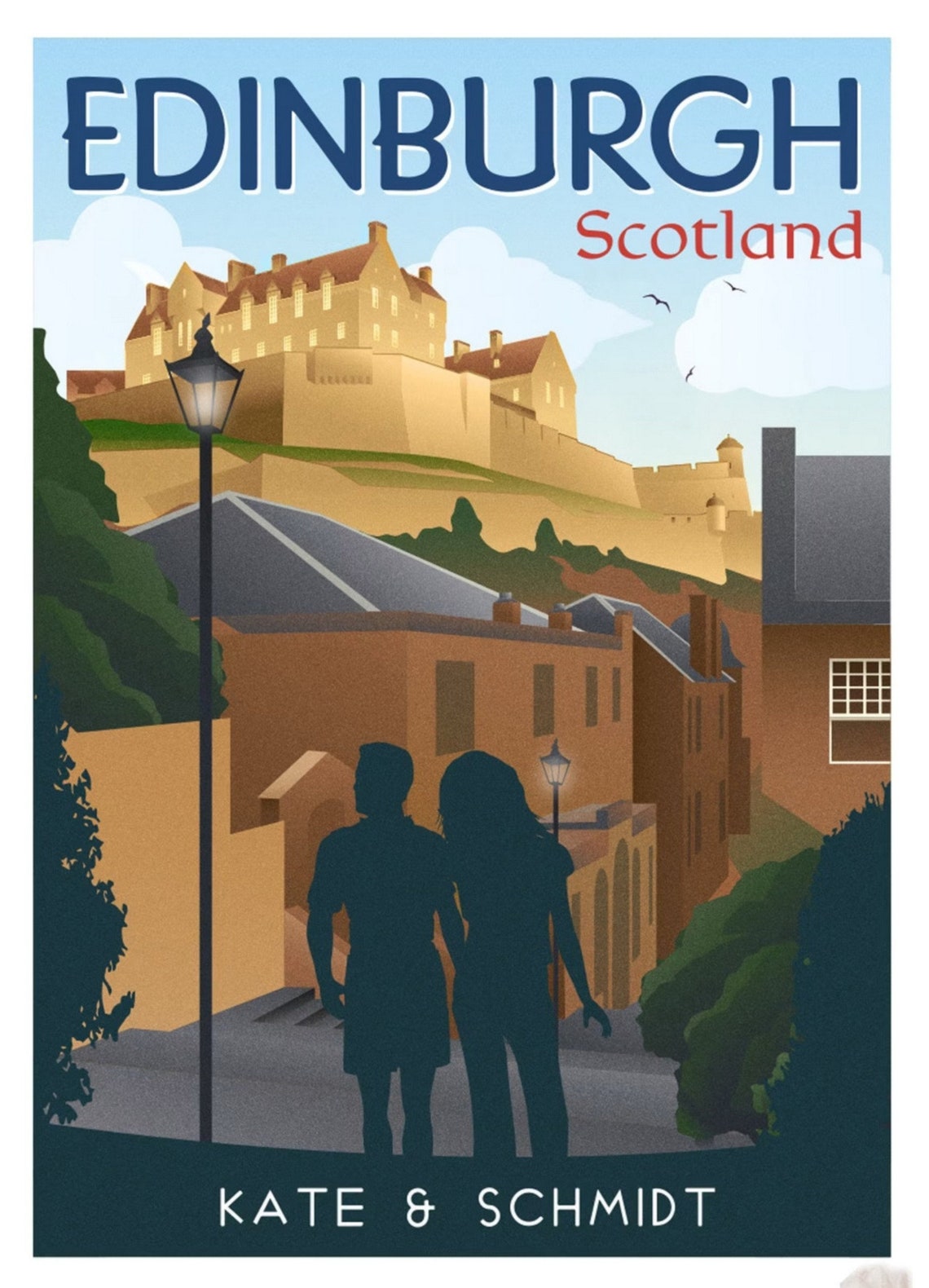 Edinburgh Poster, Scotland Poster, Edinburgh Skyline, Glasgow Art, Glasgow Poster, Glasgow Print ...